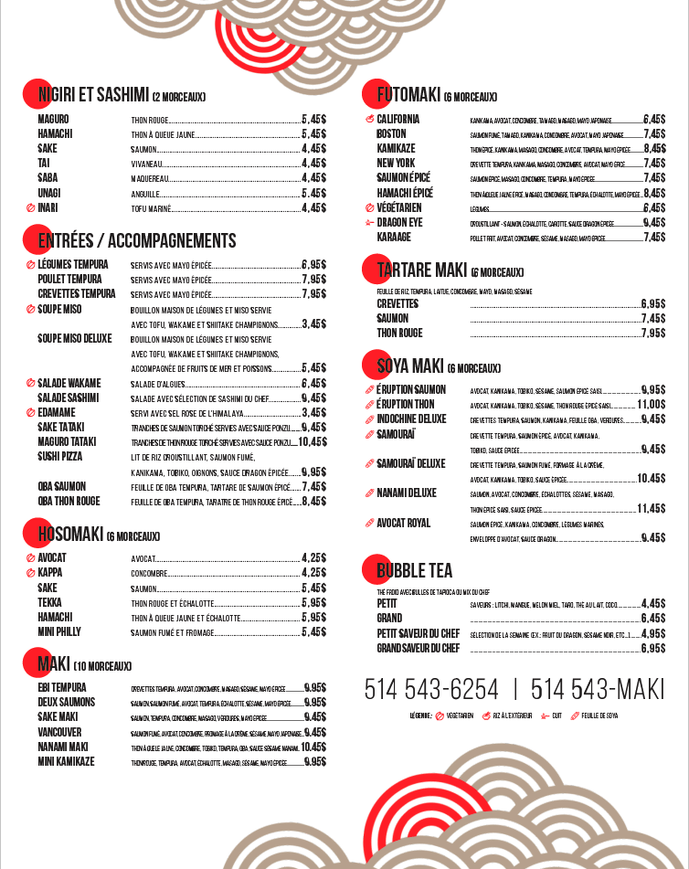 Menu - Sushi Nanami